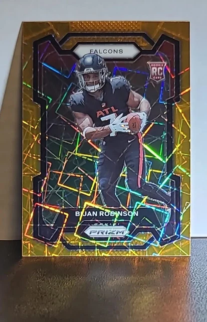 2023 PANINI PRIZM 🏈 Bijan Robinson RC Orange Lazer Prizm #305 Falcons ...