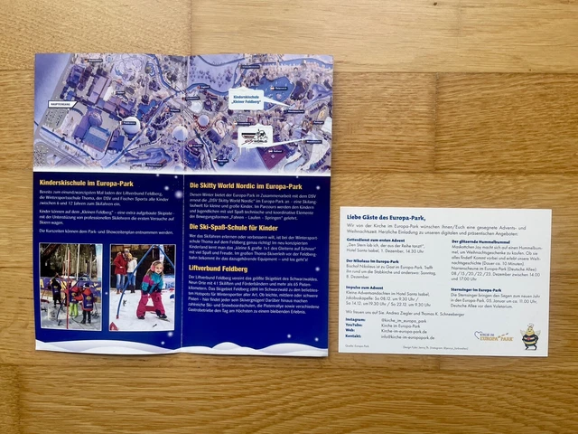 FLYER/KARTE KINDERSKISCHULE UND KIRCHE im Europa-Park Rust | Winter ...