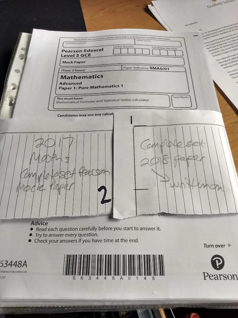 EDEXCEL GCE A Level-Pearson mock maths papers + m/s teaching/learning ...