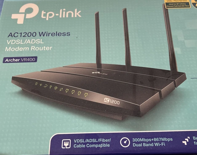TP-LINK ARCHER VR400 300Mbps 6 Port Wireless Modem Router £35.00 ...