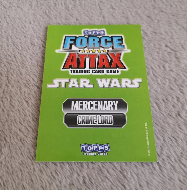 Star Wars Force Attax Series 2 Ziro The Hutt Crime Lord Mercenary Card