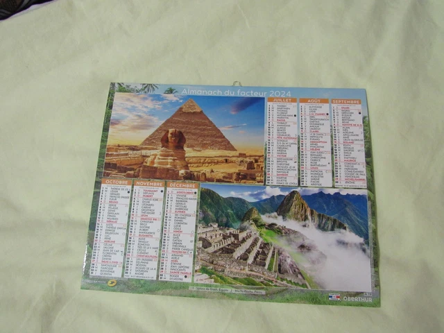 ALMANACH DU FACTEUR / Calendrier La Poste 2024 Merveilles Du Monde Neuf ...