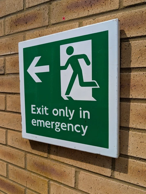 GENUINE TFL LONDON Underground Enamel Sign Exit Only In Emergency £26. ...