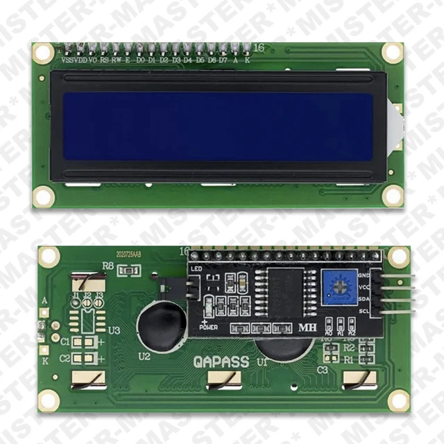 LCD 1602 16X2 CON ADATTATORE SERIALE IIC/I2C DISPLAY RETROILLUMINATO ... LCD 1602 16X2 CON ADATTATORE SERIALE IIC/I2C DISPLAY RETROILLUMINATO ...