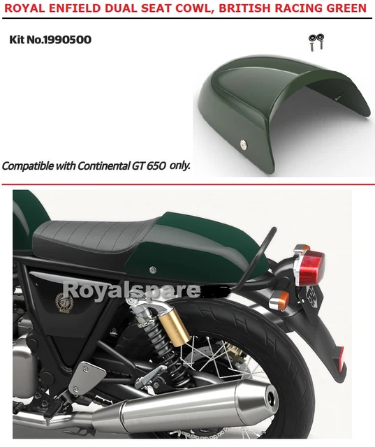 ROYAL ENFIELD &DUAL SEAT COWL, BRITISH RACING GREEN" For Continental GT ...