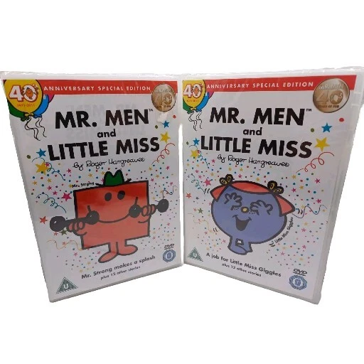 MR MEN AND Little Miss Mr Strong Little Miss Giggles DVD SET NEW 2 DVD ...