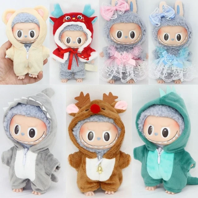DINOSAUR SHARK COW Lion 17cm Labubu Jumpsuit Labubu Clothing Children ...