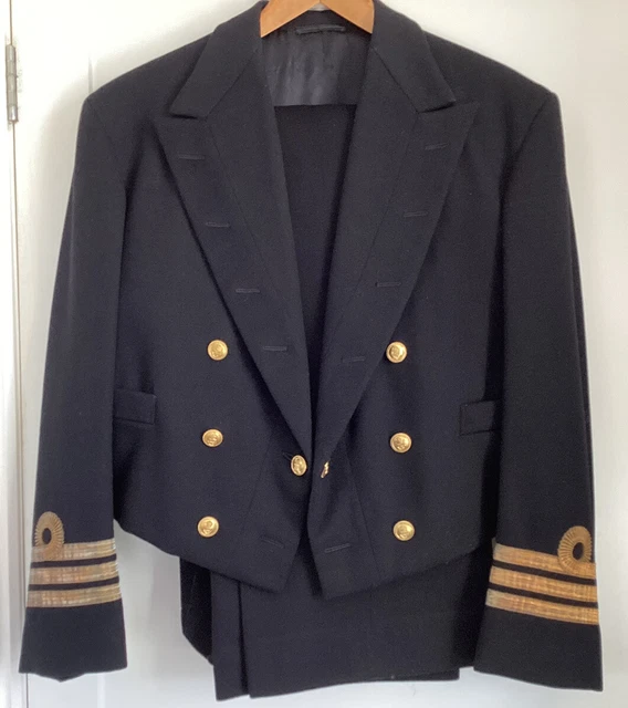 VINTAGE BRITISH ROYAL Navy Commanders Dress Uniform Quality Moleskin ...
