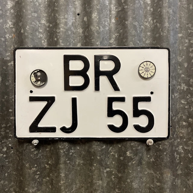 VINTAGE GERMAN DEUTSCHLAND Collector’s Car Number Plate Sign Car BMW ...