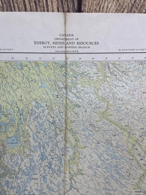 VINTAGE 1977 CANADA Aeronautical Chart Aerial Map INDIAN HOUSE N.T.S ...