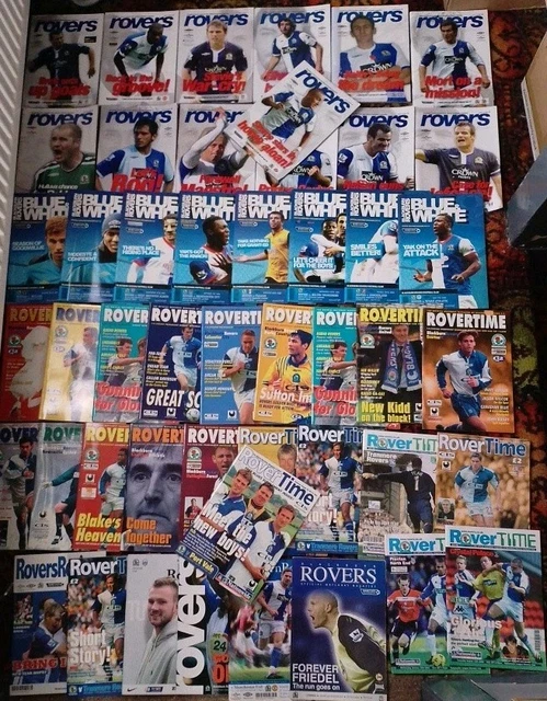 47 BLACKBURN ROVERS Programmes 7 Teamsheets Mixed Seasons Can Split £10 ...