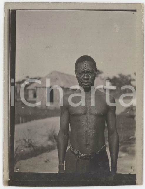 1930 CA CONGO BELGE indigenous man - scarification - photo 9x12 cm £27. ...