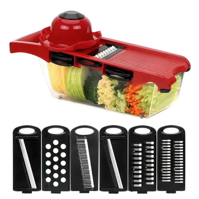 MULTI-FUNCTION VEGETABLE CUTTER Mandoline Slicer 6 Blades Grater Potato ...