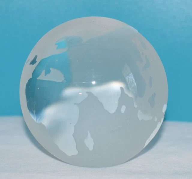 3'' FROSTED GLASS Etched World Map Globe Paperweight £14.40 - PicClick UK