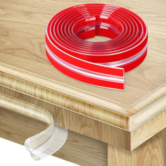 TRANSPARENT CORNER GUARD Strip Self Adhesive Table Edge Protector Kids ...