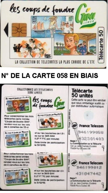 F493 V2 GINI Numerotation Penchee Telecarte 50 U Puce Gem 94/07 EUR 1 ...