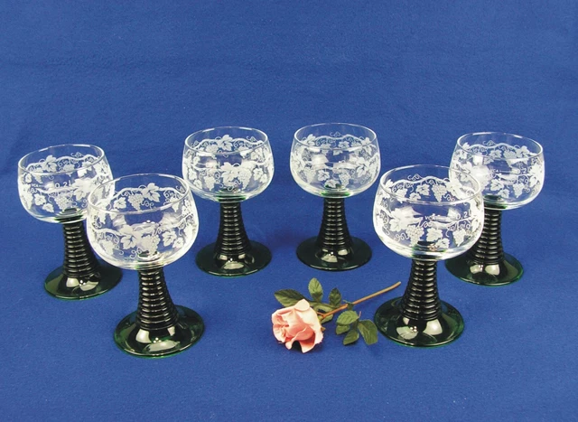 6 ORIGINAL VCA Luminarc Römer Wein Gläser Weinlaub Motiv 0,2 L ...