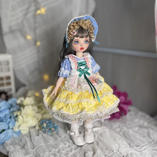 FULL SET 1/6 BJD Doll Princess Girl Ball Jointed With Face Makeup Wig ...