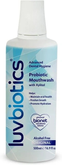 LUV BIOTICS ALCOHOL Free Mouthwash with Oral Probiotics Xylitol & Aloe ...