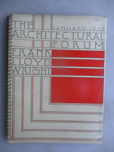 THE ARCHITECTURAL FORUM Magazine January 1938 Issue Frank Lloyd WRIGHT ...