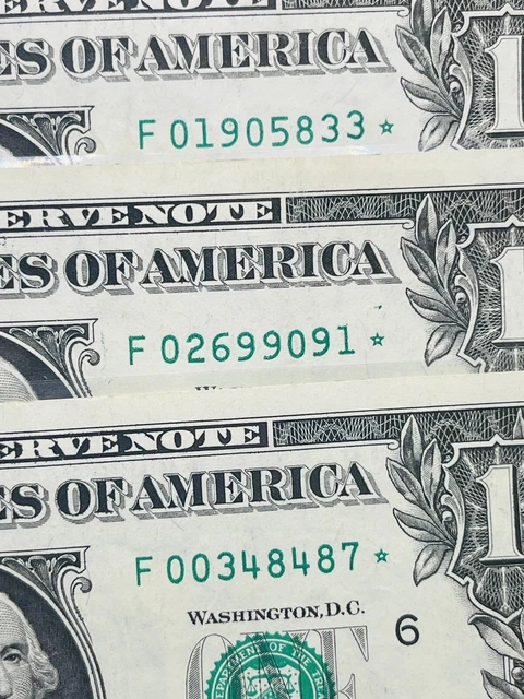 RARE STAR NOTE F SERIES Lots OF 3x One DOLLAR BILL 2017 BANK OF ATLANTA ...