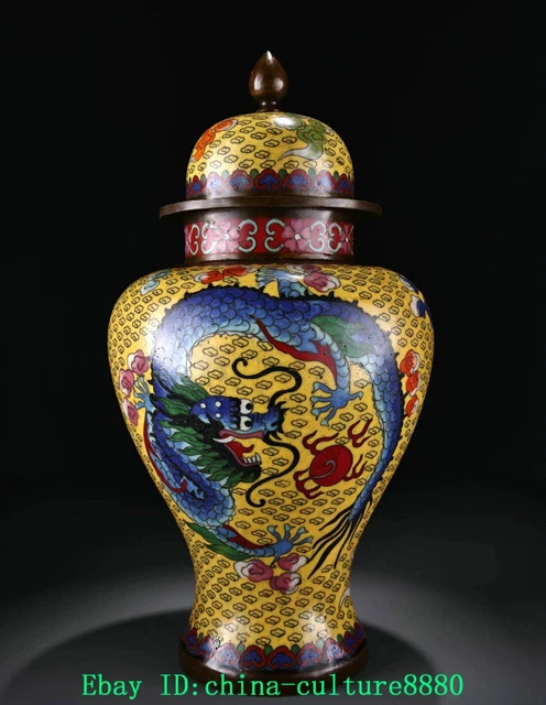 14.2 &VIEUX XUAN de Jingtai émail bronze dragon Feng pot safran EUR 505 ...