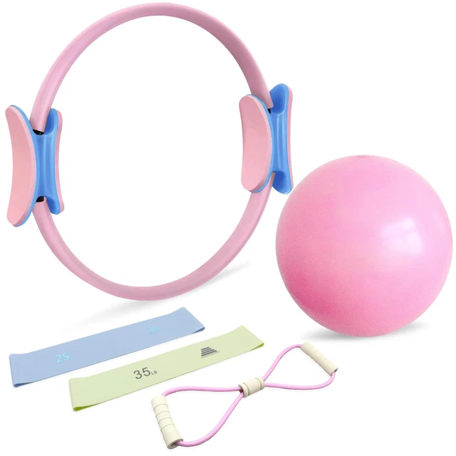 PILATES RING KIT Magic Circle, Mini Ball Resistance Bands for Home ...