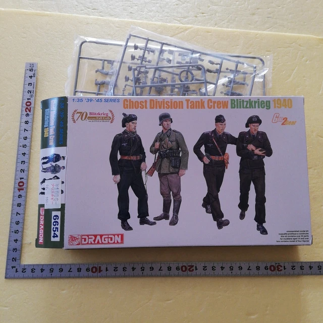 GROUND 6654 1/35 Dragon Ghost Division Tank Crew Blitzkrieg 1940 Four ...
