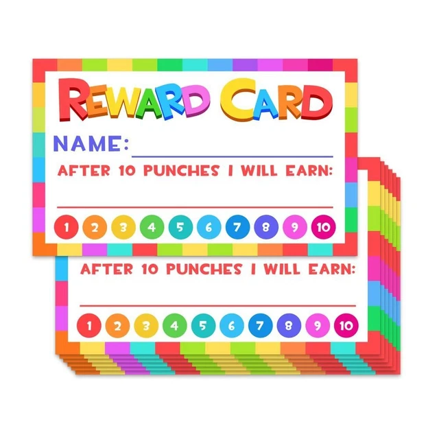 BLANK PUNCH CARDS Motivation Behavior Chart Loyalty Cards Teachers EUR ...