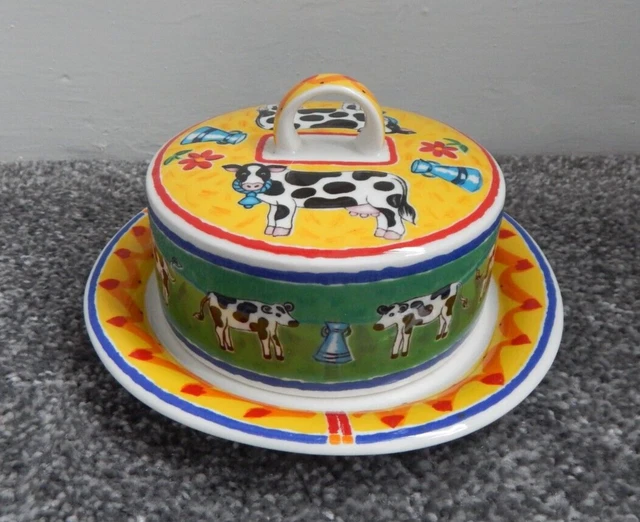 DUNOON FARMYARD BUTTER or Lidded Cheese Dish Designed by Jane Brookshaw ...