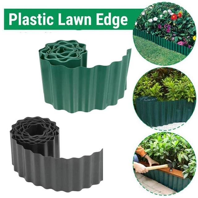 9M FLEXIBLE PLASTIC Garden Grass Lawn Edging Edge Border Pathway Roll ...