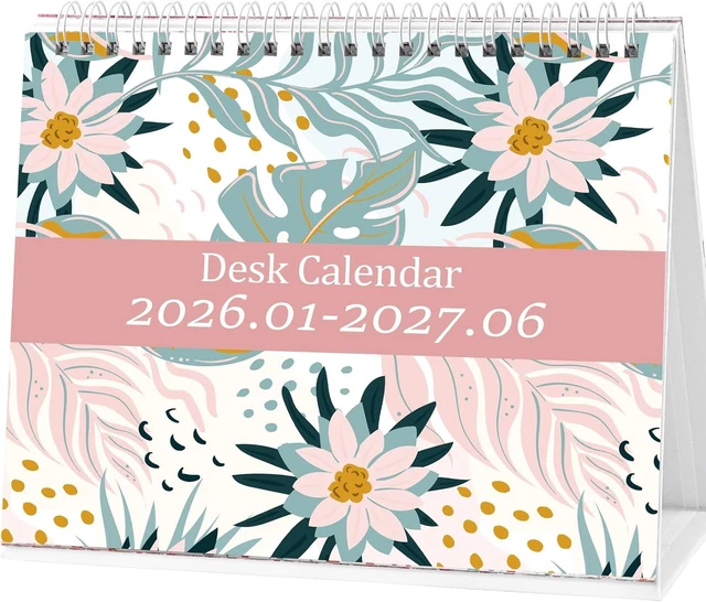 DESK CALENDAR 2026-2027, 18 Months from January 2026 to June 2027(7'' x ...