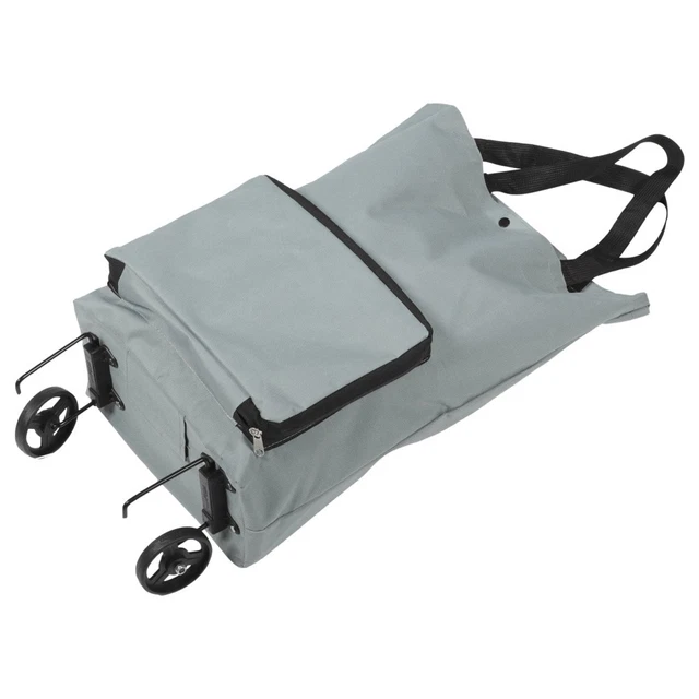 GROCERY CART ON Wheels Foldable Shopping Bag Rolling Collapsible with ...