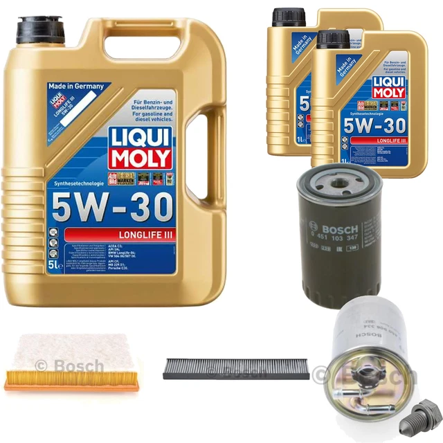 BOSCH INSPECTION SET 7 L Huile Liqui Moly Longlife 3 5W-30 pour VW Sharan 1.9 EUR 188,80 ...