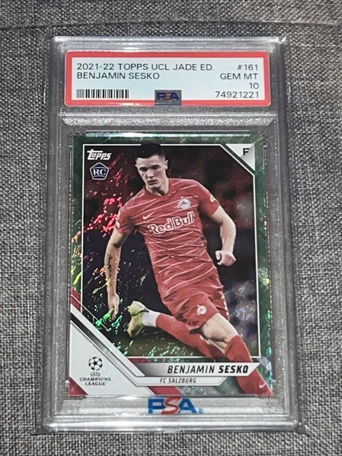 2021-22 TOPPS UEFA Champions League Jade #161 Benjamin Sesko PSA 10 FC ...