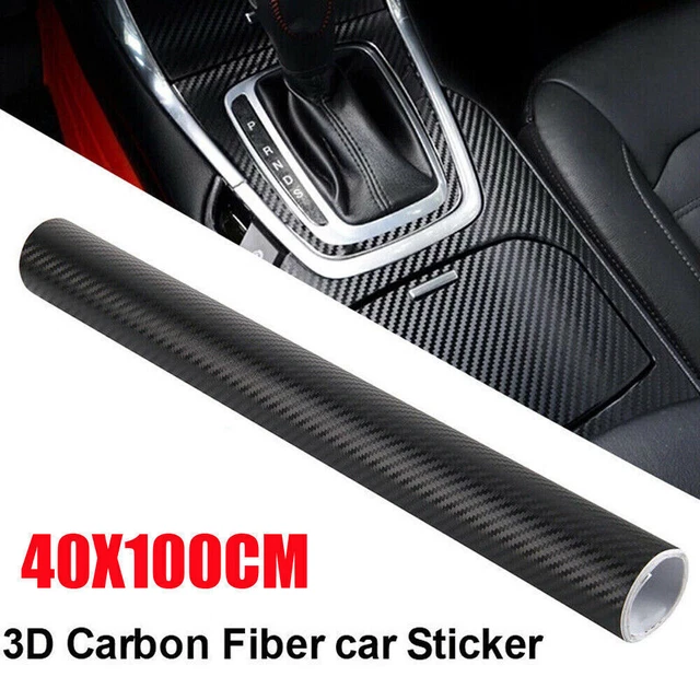 1X CAR STICKER Black Carbon Fiber Vinyl Wrap Sticker Interior Panel ...