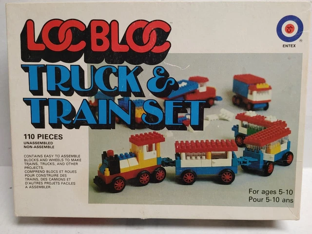 VINTAGE ENTEX LOC Bloc Truck & Train Set w/ Dozer incomplete $10.00 ...