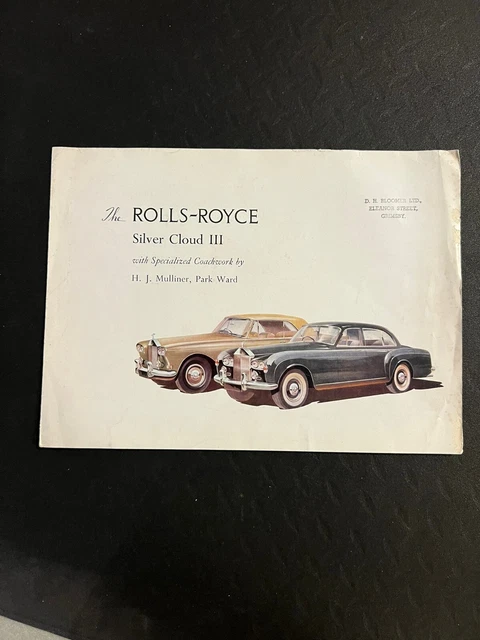 ROLLS ROYCE SILVER Cloud III HJ Mulliner Park Ward Car Automobile Sales ...