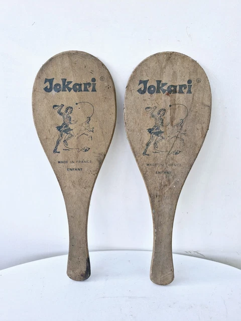 PAIRE ANCIENNE RAQUETTES Jokari Enfant Bois Made In France Sport ...