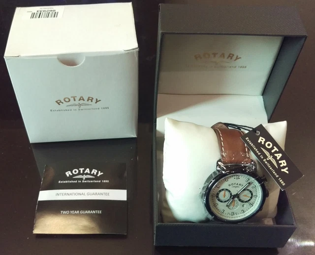 NEW ROTARY CHRONOGRAPH Pilot Aviator Watch Gs00482-32. Bnib + Bnwt ...