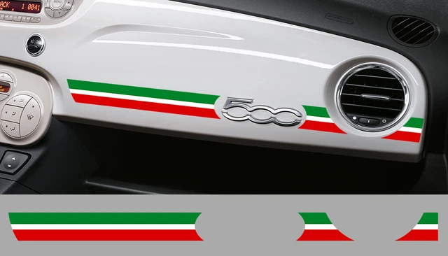 ITALY TRICOLOR BAND Dashboard For Fiat 500 Sticker Sticker Bd536-1 £9. ...