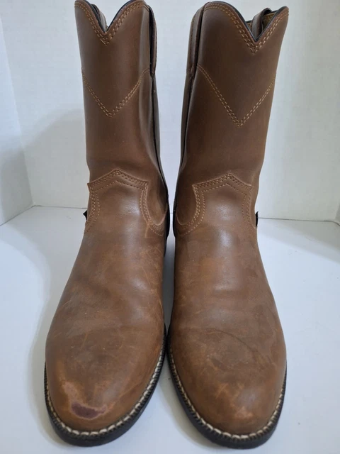 JUSTIN ROPER BASICS Work Boots JBL3001 Brown Mens Size 10D Cowboy Round ...