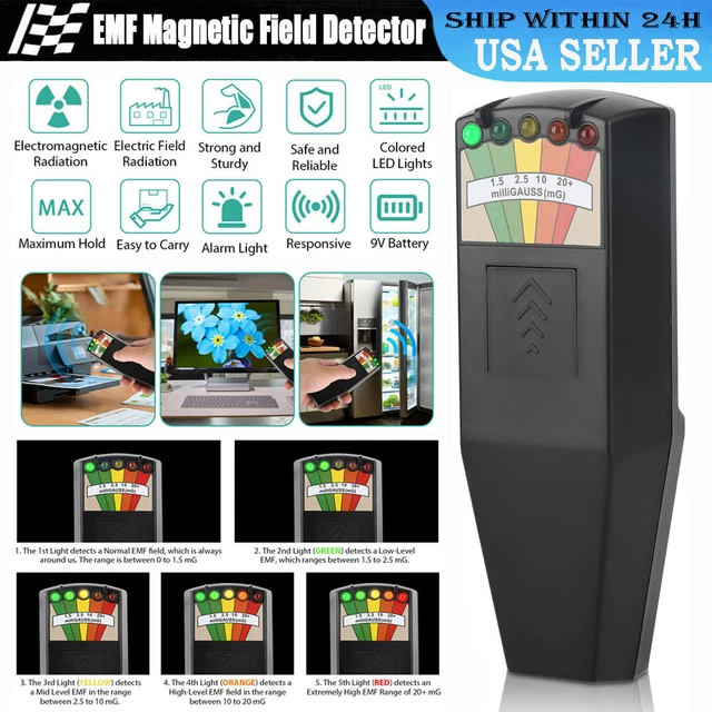 LED MAGNETIC FIELD Detector EMF Meter Ghost Hunting Paranormal ...