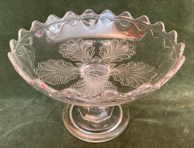 EAPG ANTIQUE PATTERN SHELL 8" COMPOTE Central Glass #480 1877 £9.38 ...