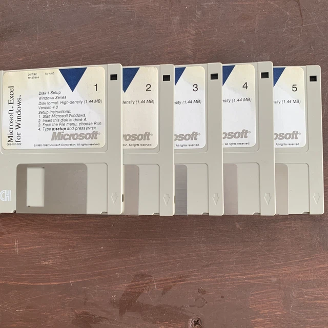 VINTAGE MICROSOFT EXCEL v4 Windows 1992 on 5 Discs 3.5 Untested £15.00 ...