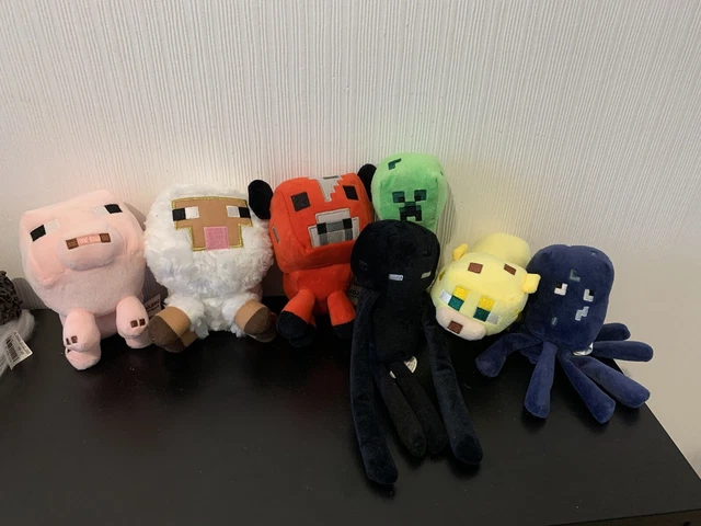 MINECRAFT PLUSH BUNDLE Squid, Ocelet, Creeper, Pig, Red Cow, Sheep And ...