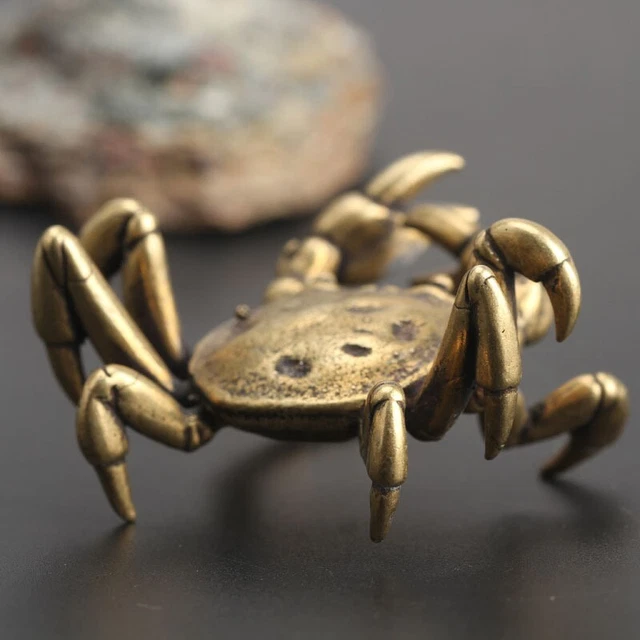 ANCIEN PRÉSENTOIR STATUE miniature en cuivre ornement crabe.Figurines bureau ma EUR 11,20 ...