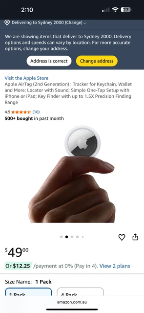 APPLE AIRTAG (2ND Generation) : Tracker for Keychain, Wallet and More ...