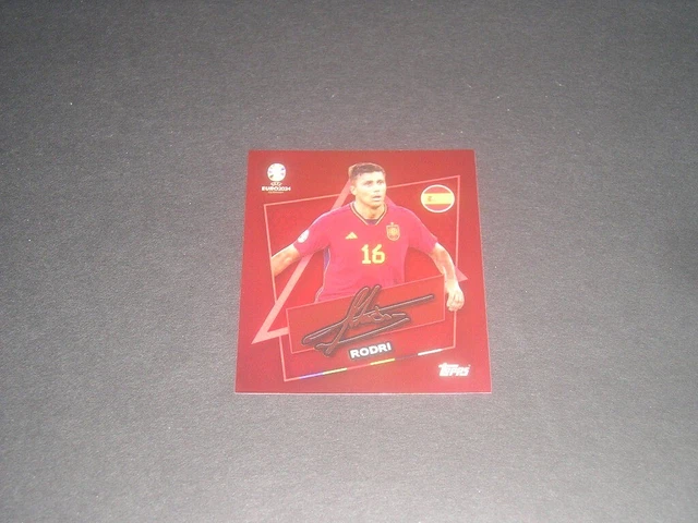 TOPPS UEFA EURO 2024 Germany Swiss Edition Rodri Signature Esp Sp ...