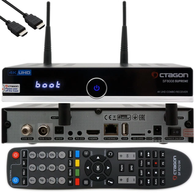 OCTAGON SF8008 4K Combo Supreme UHD DVB-S2X & Dvb-C / T2 Linux Pvr ...